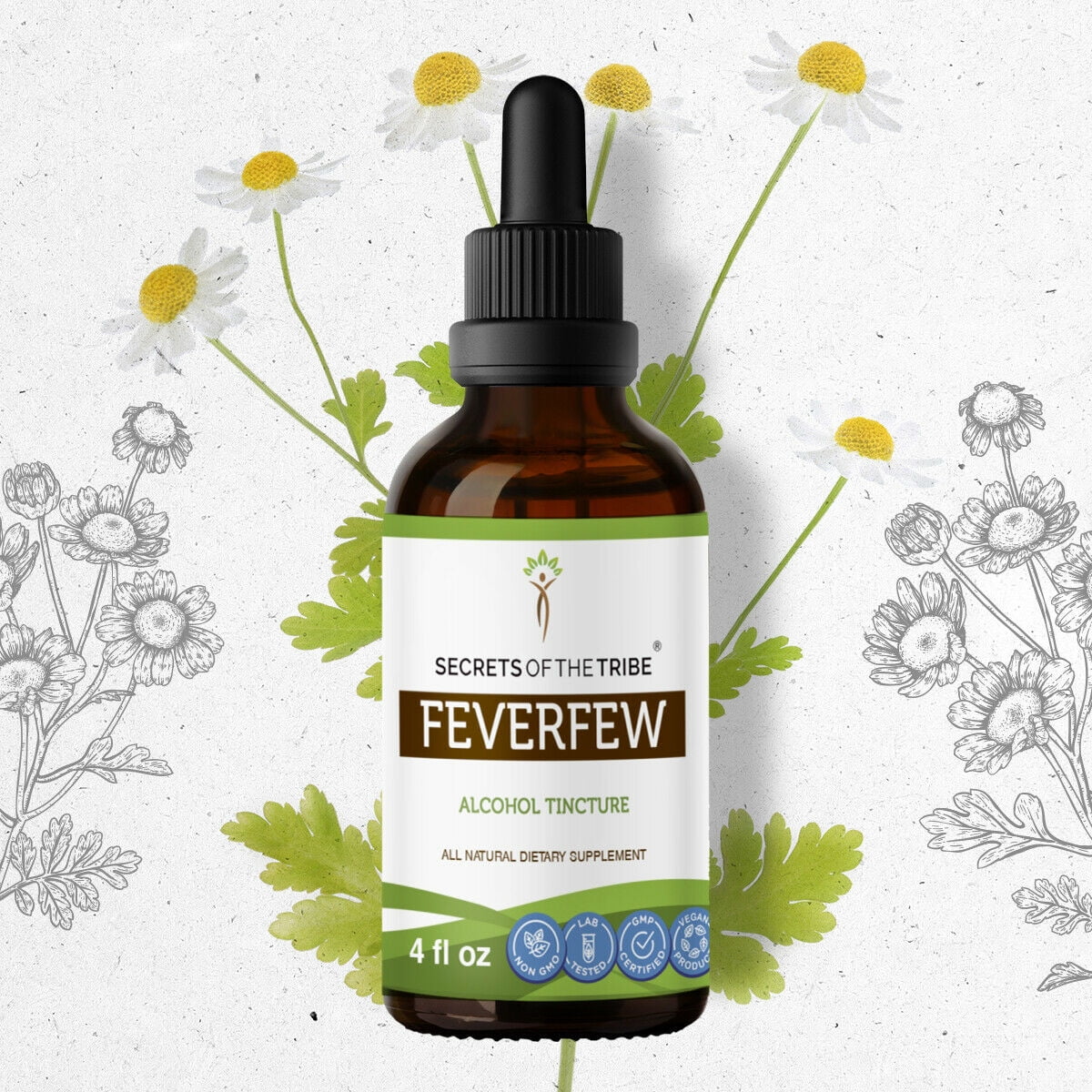Feverfew Tincture Alcohol Extract, Organic Feverfew (Tanacetum ...