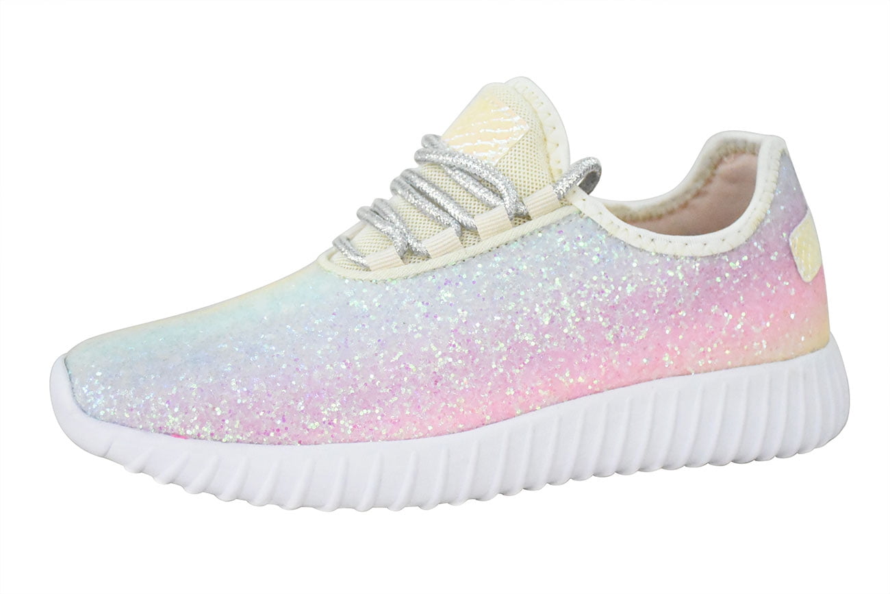 LUCKY STEP Fashion Glitter Sneakers for Womens/Girls Silp On Running ...