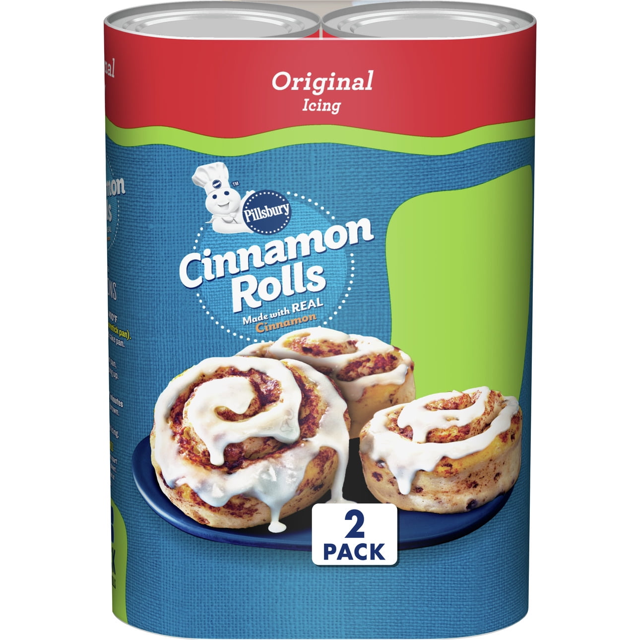 Pillsbury Cinnamon Rolls with Original Icing, 2-Pack, 16 Count ...