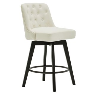 Madison Park Tufted Back Counter Stool - Cream - Walmart.com
