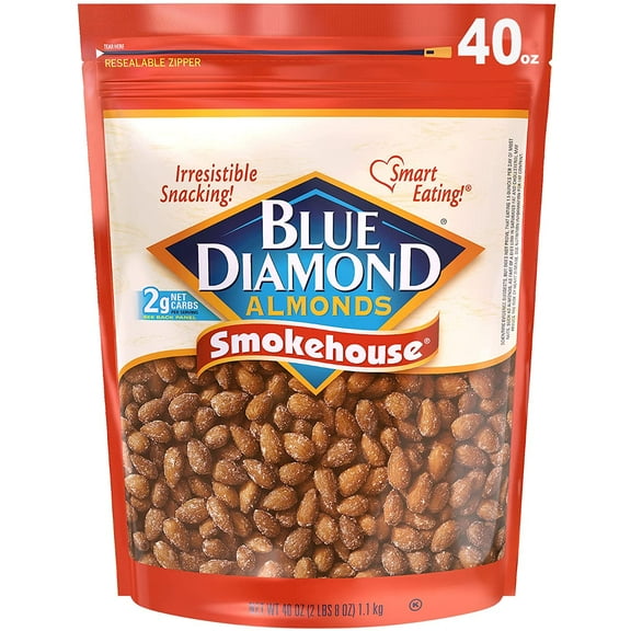 Blue Diamond Almonds, Smokehouse GGA1 Flavored Snack Nuts, Single Serve ...