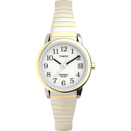 Timex T2H351 Women's Easy Reader Date Expansion Band Watch, Gold-Tone ...