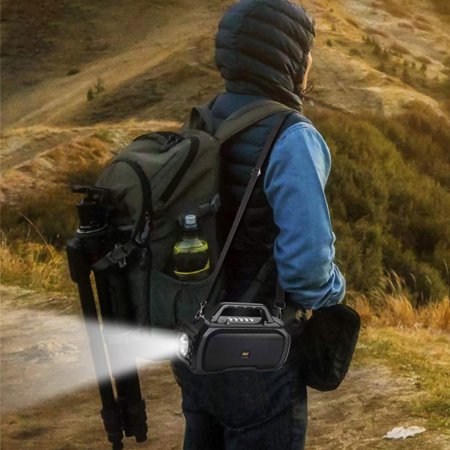 Waiimak Portable Bluetooth Speaker With Solar Charging Fm Radio Karaoke ...