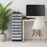 IRIS 9-Drawer Narrow Plastic Storage Drawer Cart with Organizer Top ...
