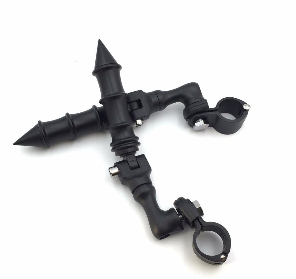 HTT-MOTOR Black Short Angled Adjustable Peg Mounting Kit Footrest For ...