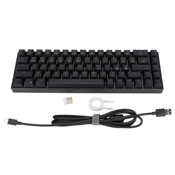 Keyboard 68 Key White Light Three Mode Black Mechanical Keyboard for ...