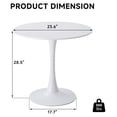 23.6" Round Dining Table for 2-4 Modern Circle Table with Metal ...