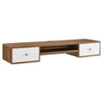 Modway Transmit 60" Wall Mount Wood Office Desk in Walnut White ...
