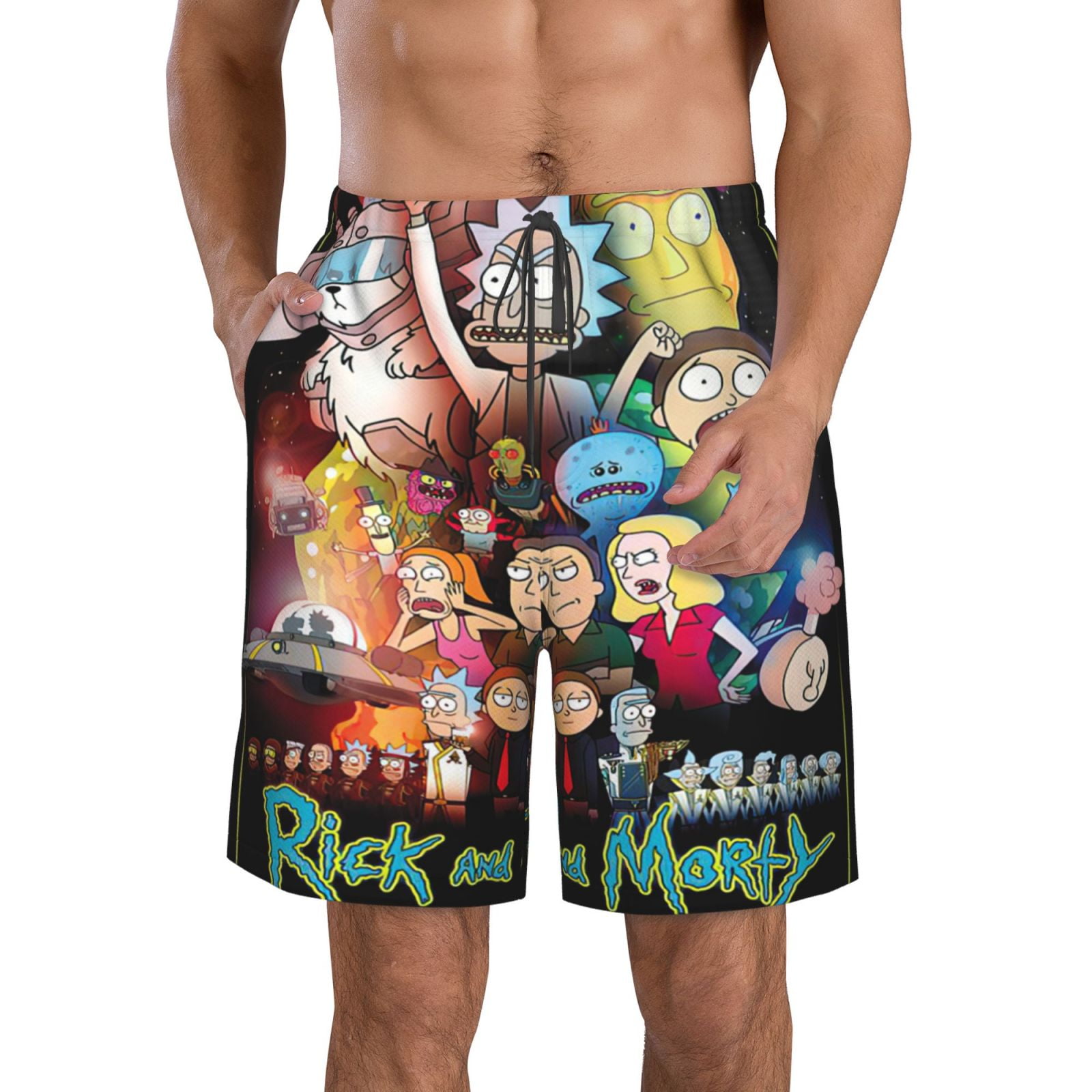 Click here for Sixfairde Mens Casual Rick And Morty Swim Trunks Q... prices