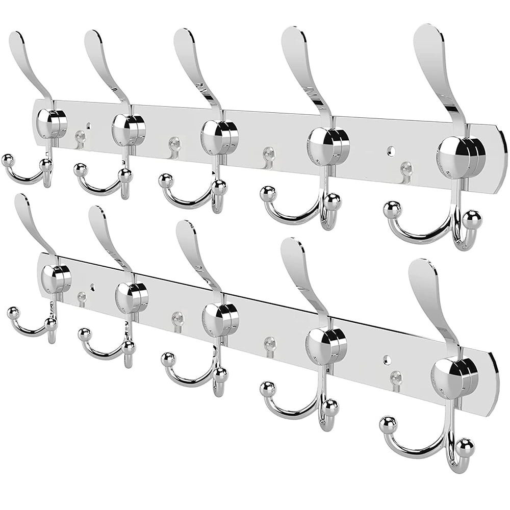 GlazieVault percheros de pared - perchero de acero inoxidable (2 piezas ...