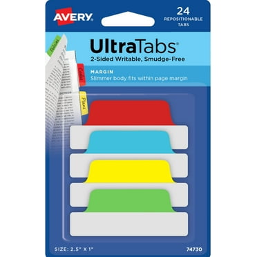 Avery Insertable Self-Adhesive Tabs with Inserts, 1.5" (16228 ...