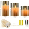 JUNCHI-Flameless Candles 4" 5" 6" Set of 3 Outdoor Indoor Fake Pillars ...