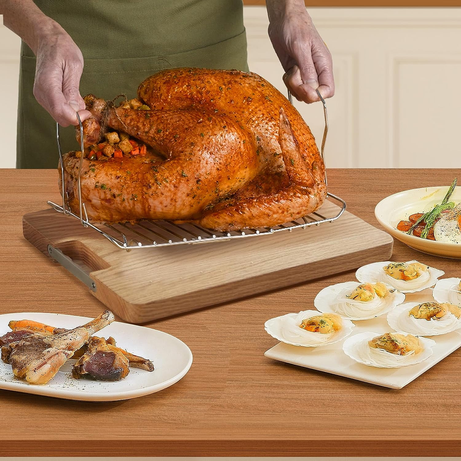 AROMA 20 Quart Roaster Oven Stainless Steel Self-basting Lid AROMA 20Qt ...