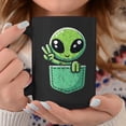 Cute Little Alien In Pocket Universe Ufo Baby Monster Coffee Mugs ...