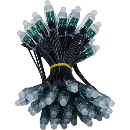 WS2811 Diffused Digital RGB LED Pixel Lights Black Wire Individually ...