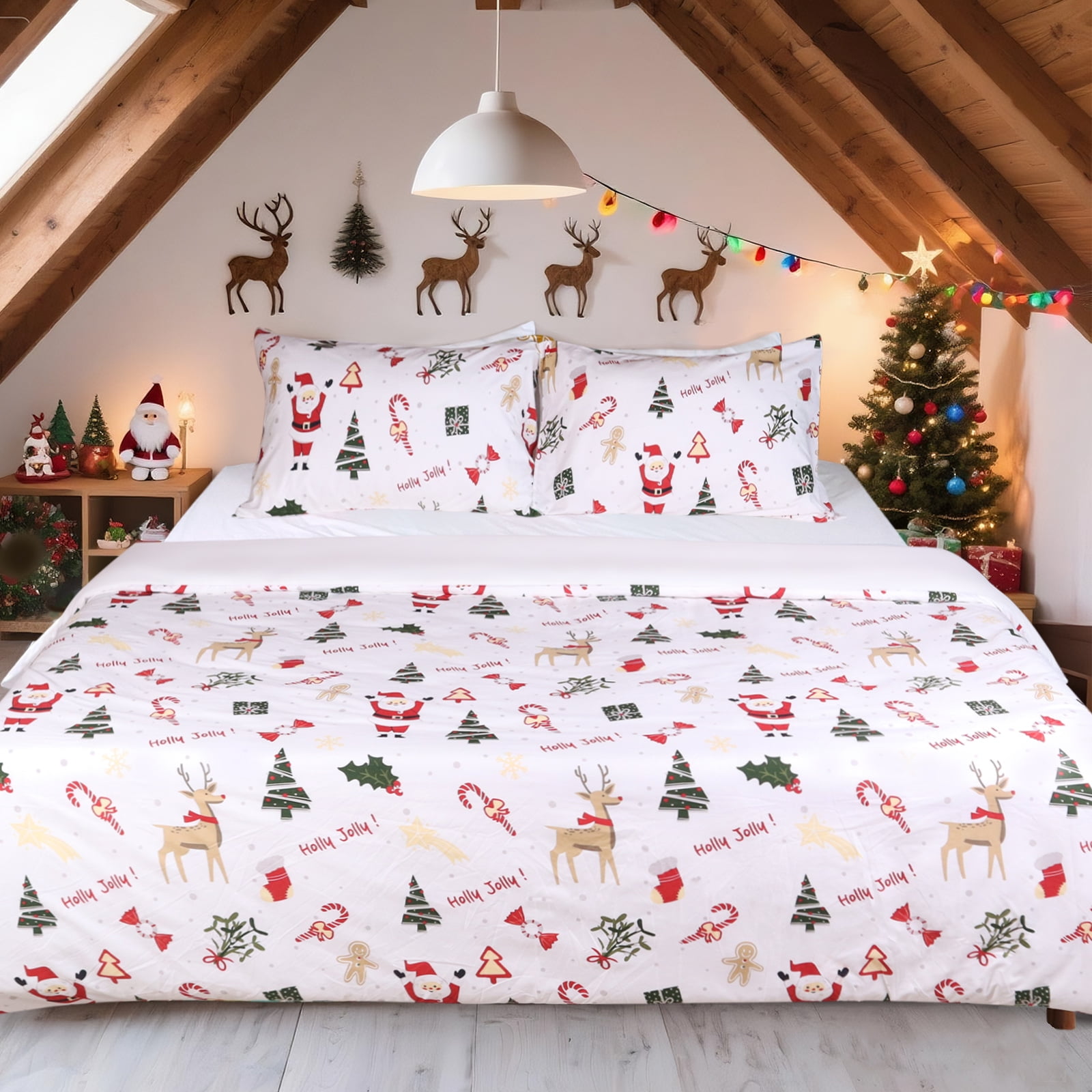 Click here for Hitime 100 Polyester Printed Christmas Duvet Cover... prices