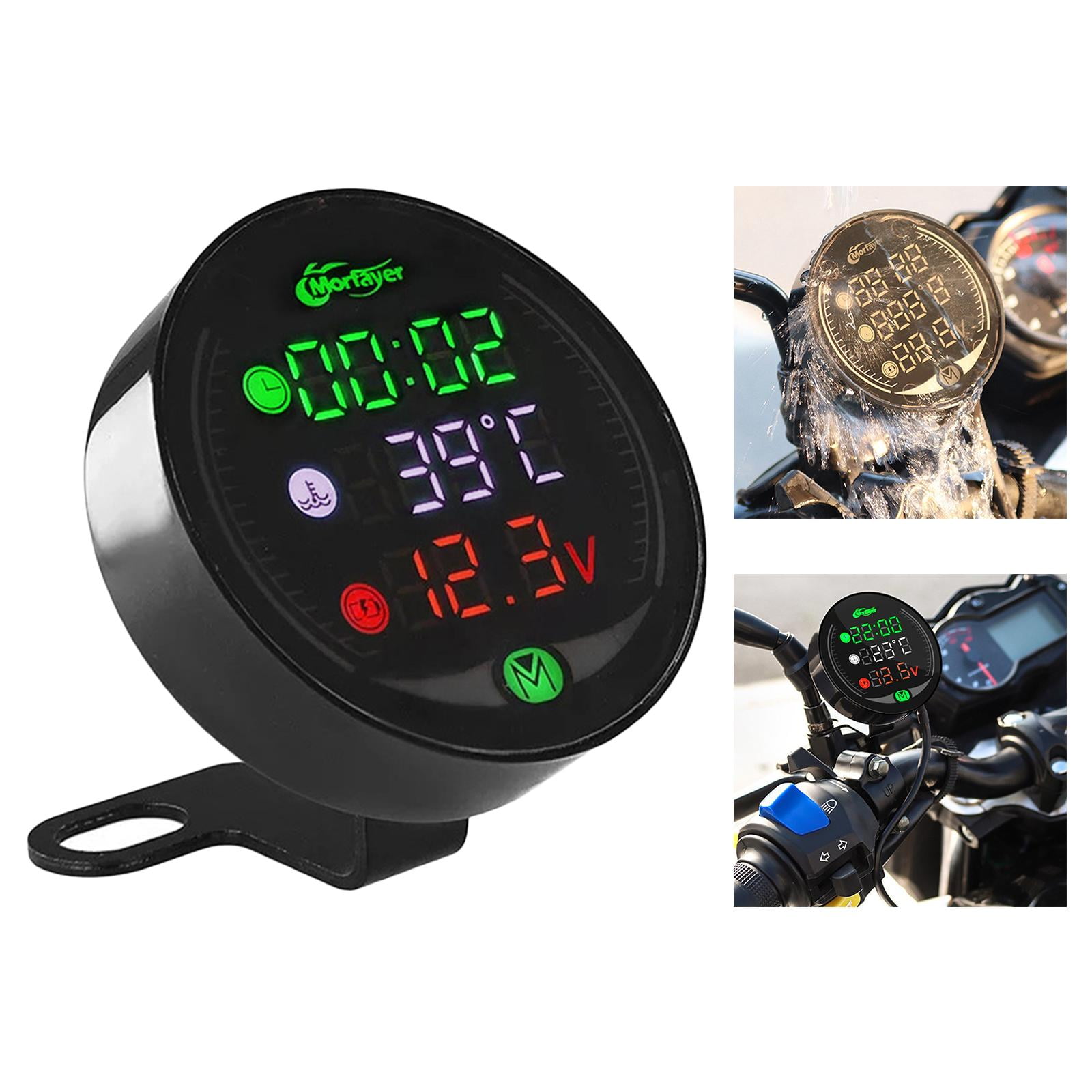 Moto Motocicleta Monitor de temperatura de aje digital Tamaño pequeño ...