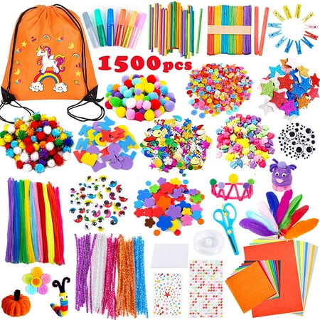 Arts and Crafts Supplies for Kids 1500+pcs Craft kits for kids With ...
