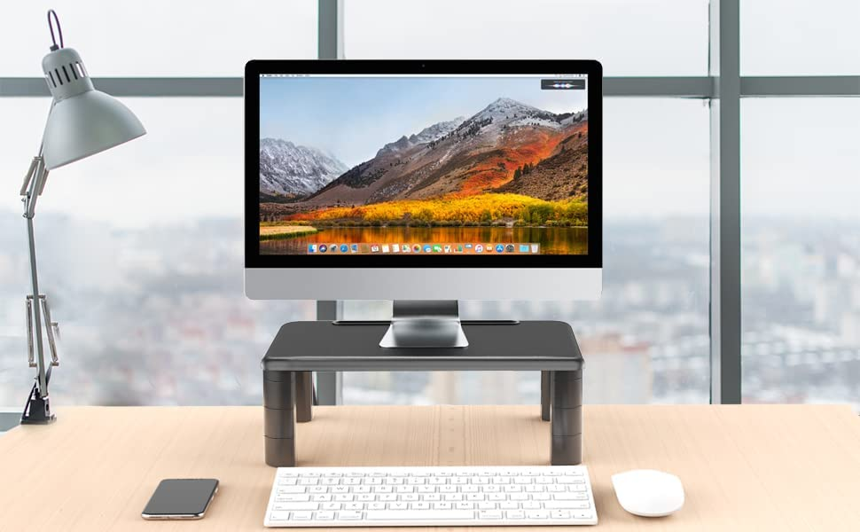Buy 1 Pack 3 Height Adjustable Computer Monitor Stand Riser with Phone ...
