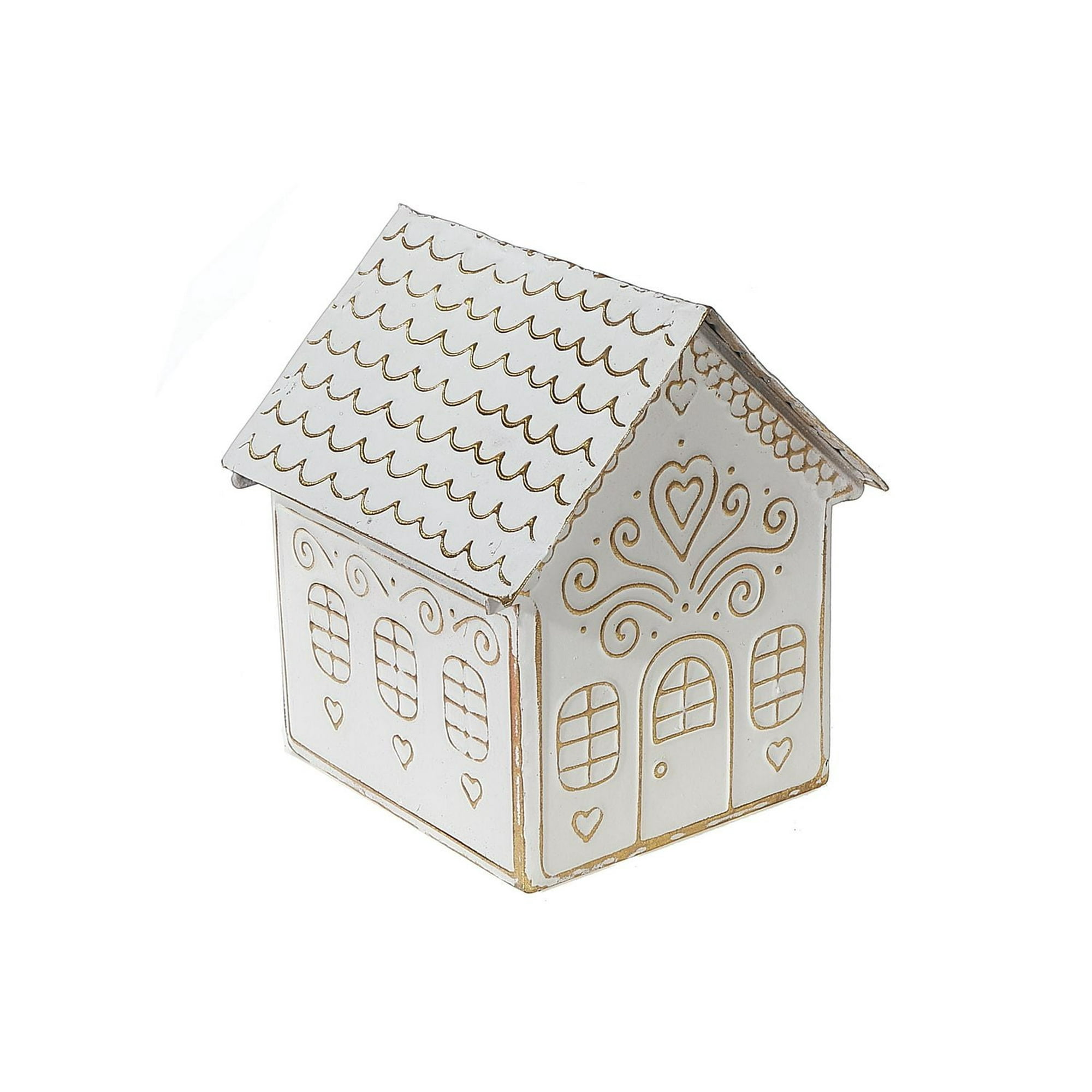 Click here for Ih Casadécor Gold And White Gingerbread Metal Hous... prices