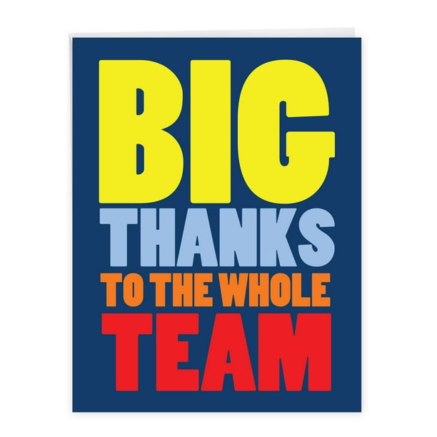 1 Large Funny Thank You Greeting Card (8.5 x 11 Inch) - To The Whole ...