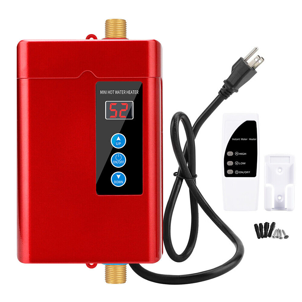 EECOO 3000W Tankless Electric Water Heater Compact Fast Heating Water ...