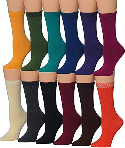 Colorfut Women's 12-Pairs Lightweight Fun Colored Crew Socks - Walmart.com