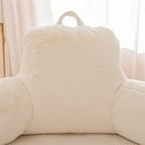 NTBED Faux Fur Reading Pillow, Bed Wedge with Armrest, Back Support - Ivory - Walmart.com