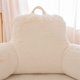 NTBED Reading Pillow Faux Fur Bed Wedge Standard Bedrest Backrest with Arms Back Support Ivory ...