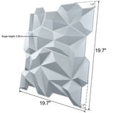 Art3d Gray PVC 3D Wall Panel Diamond Wall Panel Jagged Matching 19.7" x ...