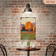 Autumn Landscape Painting, 8x12 Inches Metal Wall Art, Vibrant Orange ...
