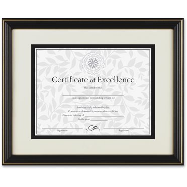 Lawrence Frames Black 11x14 Matted to 8.5x11 Document Frame with Double Bevel Cut - Walmart.com