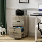 Ktaxon 2-Drawer Rolling Wood File Cabinet with Lock, Portable Vertical ...