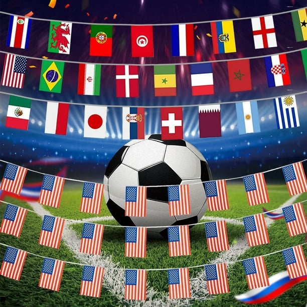 Qatar World Cup 2022 s Banners 33 ft, 32 Teams Bunting String for ...