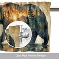 Brown Bear Valances for Windows Vintage Misty Green Trees Brown Bear ...