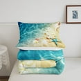 Ocean Full Comforter Set, Beach Bedding, Coastal Theme, Teal Duvet ...