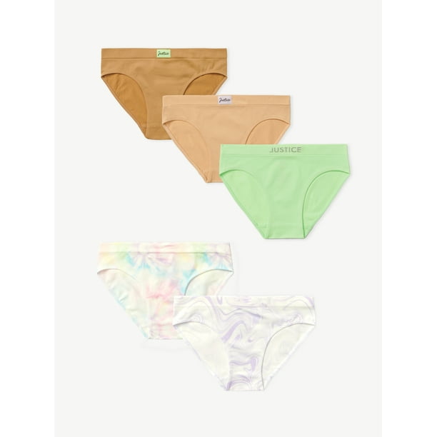 Justice Girls "Shades Collection" Bikini Undies, 5-Pack, Sizes 6-16 ...