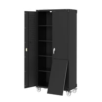 Heavy-Duty Garage Storage Cabinet with Wheels - 72 Inch Tall Locking ...