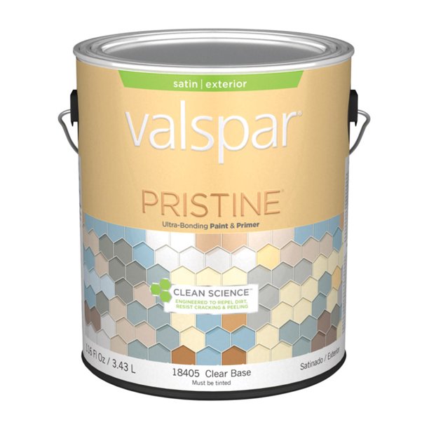 Valspar Pristine 100% Acrylic Paint & Primer Satin Exterior House Paint ...