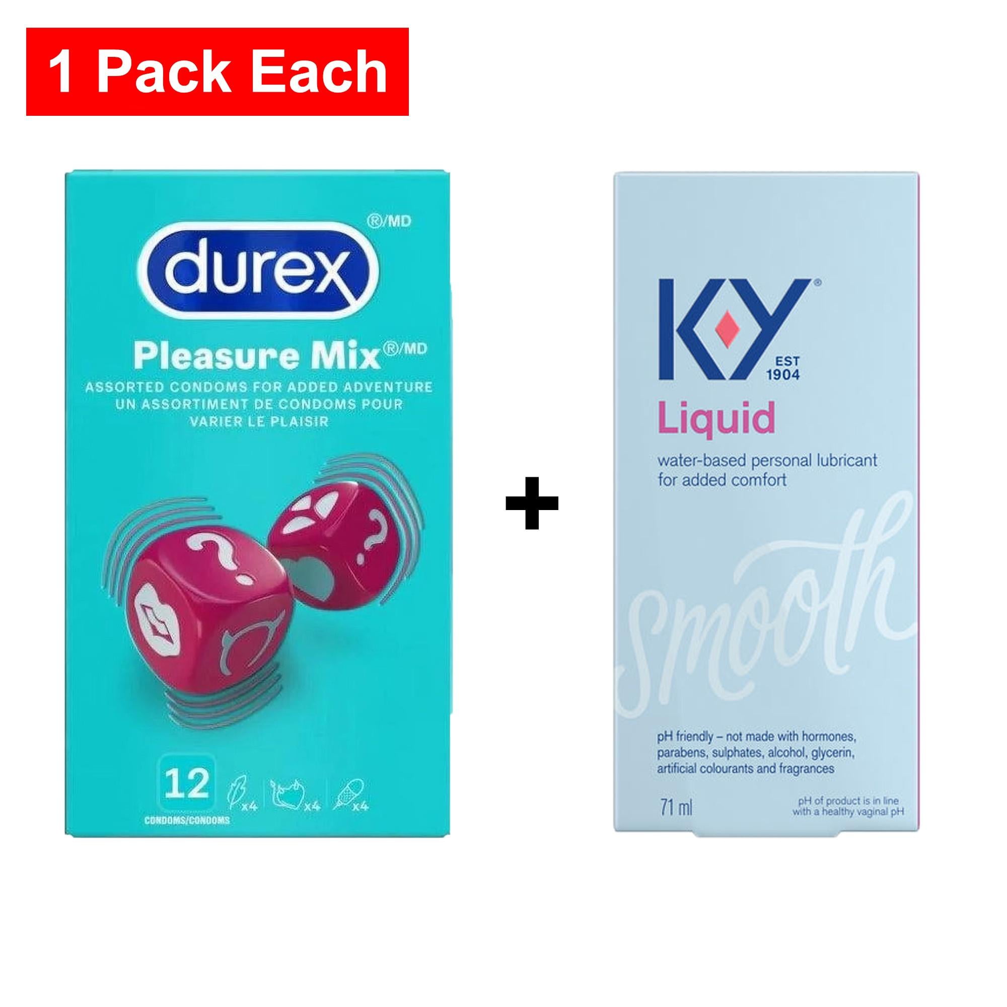 Durex Pleasure Mix Surtido 12 Condones + Lubricante Personal Sexual K-Y ...