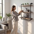 Industrial Wall Mounted Iron Floating Pipe Shelves/Shelving/Racks ...