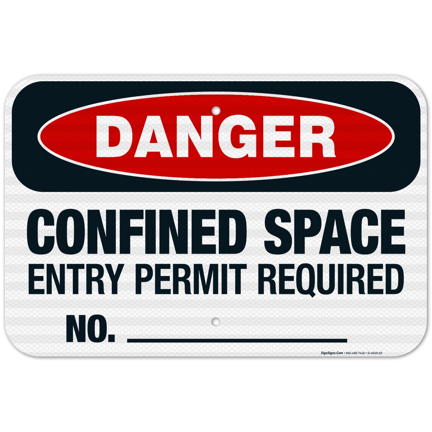 Danger Confined Space Entry Permit Required Sign, OSHA Danger Sign ...