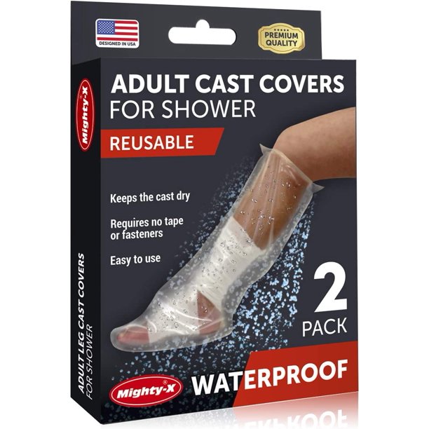 100% Waterproof Cast Cover Leg - 【Watertight Seal】 - Reusable 2 pk Cast ...