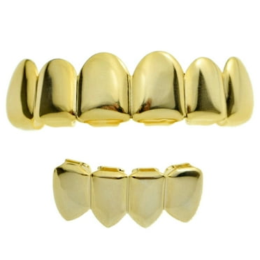 Black Shark Grillz Set 8 Top & Eight Bottom Teeth Vampire Fangs Hip Hop ...