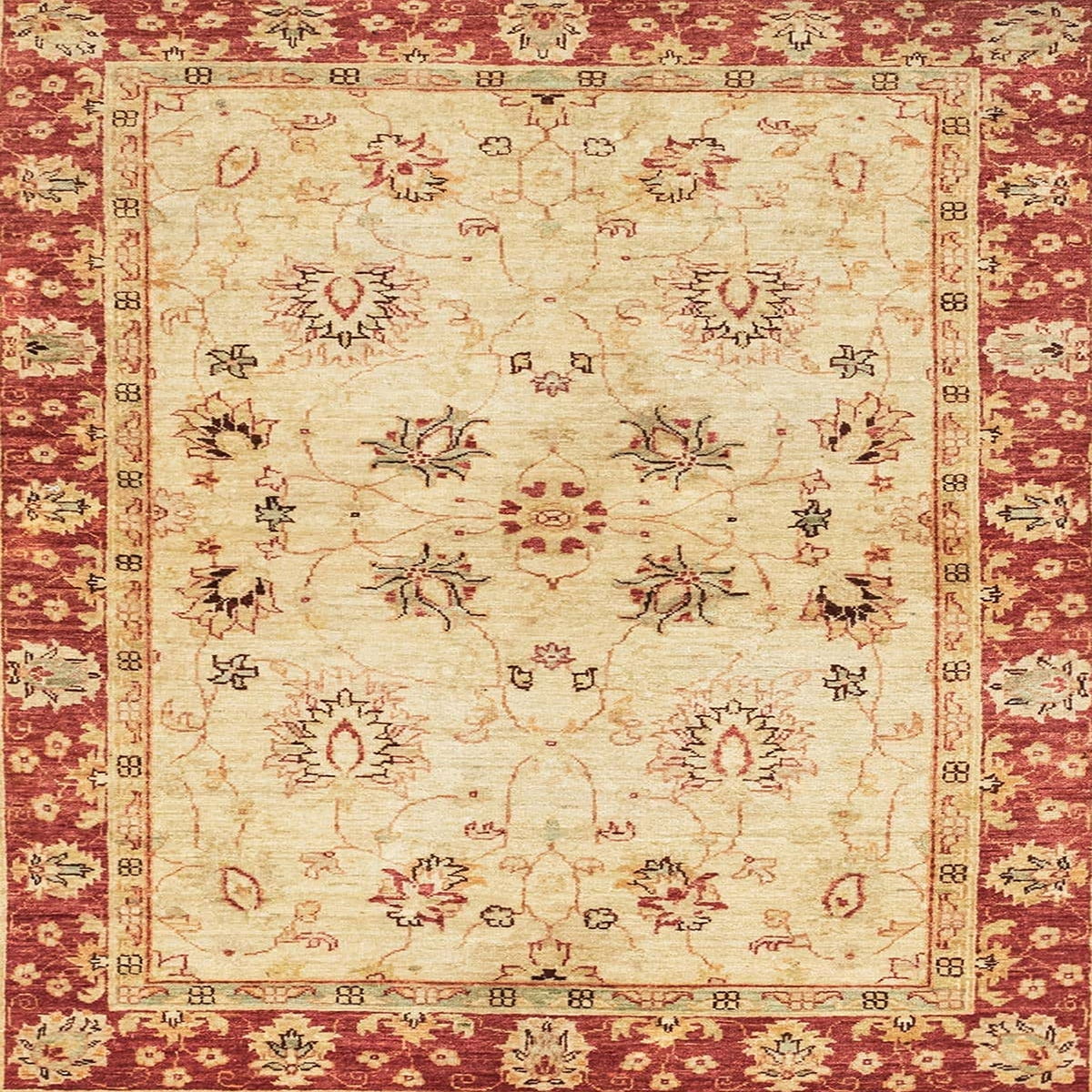 Ahgly Company Indoor Square Abstract Mustard Yellow Oriental Area Rugs ...