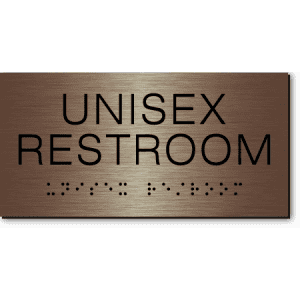 California UNISEX RESTROOM Text Wall Sign-Copper / Black (3 Units ...