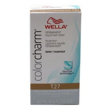 Wella Color Charm Permanent Liquid Hair Toner, Beige Blonde [T35] 1.4 ...