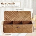 Wattne Wicker Storage Basket with Lid, 3-Compartment Woven Rattan ...
