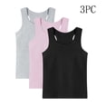 3 Pieces Girls Tank Tops Racerback Sleeveless Cotton Crop Tank Top ...