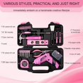 Drill Set, Screw Driver Set Kit With 3.7V Pink Cordless Drill, 40-Piece ...